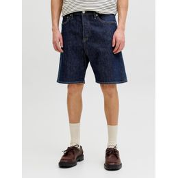 Jack & Jones Jeansshorts JACK & JONES "JJITONY JJORIGINAL SHORTS AM 460 SN", Herren, Gr. L, N-Gr, blau denim pack:rinsed, Denim/Jeans, Obermaterial: 98% Baumwolle, 2% Elasthan, unifarben, relaxed fit kniefrei, Jeans Jeansshorts, Baumwollmischung, relaxed fit