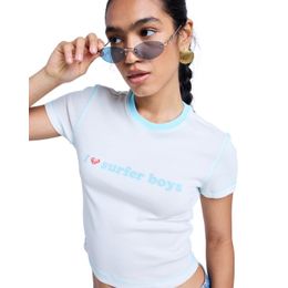 T-Shirt Roxy "Sea You Later", Damen, Gr. L, tanager turquoise, Obermaterial: 100% Walkfrottier;, Shirts T-Shirt
