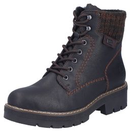 Winterstiefelette Rieker, Damen, Gr. 43, schwarz, dunkelbraun, Lederimitat, Textil, Schuhe Winterstiefelette, Schn&uuml;rboots, Winterboots mit wasserabweisender RiekerTEX-Membran
