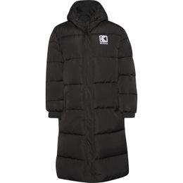 Winterjacke Karl Kani "Karl Kani Damen KW233-030-2 KK Og Hooded Long Puffer Coat", Damen, Gr. L, schwarz, 100% Polyester, unifarben, normal, ohne Ausschnitt, Jacken Winterjacke