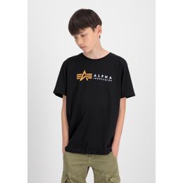 T-Shirt Alpha Industries "Alpha Label T-Shirt K", M&auml;dchen, Gr. 8, schwarz, Obermaterial: 100% Baumwolle, Shirts T-Shirt