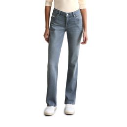 Marc O'Polo Schlagjeans MARC O'POLO DENIM "aus Bio-Baumwoll-Stretch", Damen, Gr. 29, L&auml;nge 32, blau (light grau), Obermaterial: 98% Baumwolle, 2% Elasthan, unifarben, ausgestellt normal, Jeans