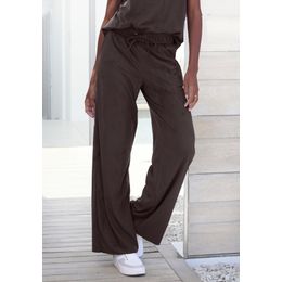 Damen Schlupfhose, French Connection, Gr. 32dunkelbraun, Samt, Obermaterial: 92% Polyester, 8% Elasthan, unifarben, Hosen, aus Veloursleder-Imitat
