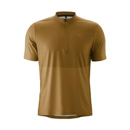 Radtrikot Gonso "Adventure Jersey Halfzip M", Herren, Gr. XXL, hellbraun, 88% Polyester, 12% Elasthan, Rundhals, Trikots, Herren Fahrradtrikot, modernes Half-Zip Trikot mit R&uuml;ckentasche