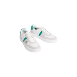 Herren Sneaker "CLASSIC CUPS LACE MIX EMB TONGUE", Calvin Klein Jeans, Gr. 42wei&szlig;, gr&uuml;n, Leder, Lederimitat, Schuhe, Schn&uuml;rschuh, Basket-Sneaker,