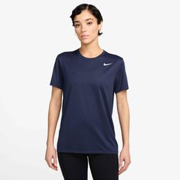 Trainingsshirt Nike "W NK DF RLGD SS TEE", Damen, Gr. XXL, wei&szlig; (midnight navy, wei&szlig;), Obermaterial: 100% Polyester, normal, Shirts, sportlicher Stil, Kurzarm, f&uuml;r Fitness, Fu&szlig;ball, Yoga und Laufen