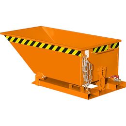 eurokraft pro Sp&auml;ne-Kippmulde, niedrige Bauform, Volumen 250 Liter, gelborange