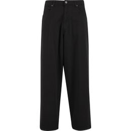 Stoffhose Urban Classics "Urban Classics Tapered Twill Baggy Pants", Herren, Gr. 30, Normalgr&ouml;&szlig;en, schwarz, 99% Baumwolle, 1% Elasthan, unifarben, loose fit, Hosen Stoffhose