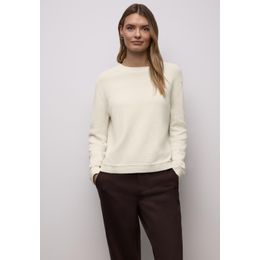 Strickpullover Street One, Damen, Gr. 40, soft beige, Web, 100% Baumwolle, unifarben, comfort fit normal, Rundhals, Rippb&uuml;ndchen, Pullover Strickpullover, aus reiner Baumwolle