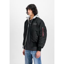 Bomberjacke Alpha Industries "MA-1 D-Tec", Herren, Gr. L, schwarz, Obermaterial: 100% Nylon, Futter: 100% Nylon, Kapuze: 75% Baumwolle, 25% Polyester, F&uuml;llung: 100% Polyester, Jacken Bomberjacke
