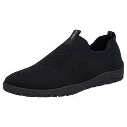 Slip-On Sneaker Rieker, Herren, Gr. 47, schwarz, Textil, unifarben, Schuhe, Slipper, Schlupfschuh, Freizeitsneaker mit leichter Laufsohle
