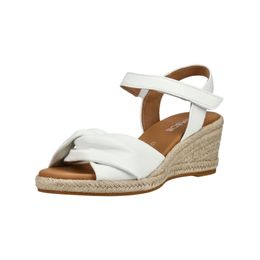 Keilsandalette Gabor COMFORT "Gabor Comfort Sandalen Glattleder", Damen, Gr. 44, wei&szlig;, Glattleder, Schuhe