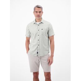 Kurzarmhemd Lerros, Herren, Gr. XL, N-Gr, broken wei&szlig;, Web, Obermaterial: 100% Baumwolle, bestickt, gestreift, normal h&uuml;ftbedeckend, Rundhals, Hemden, gestreift, mit Knopfleiste