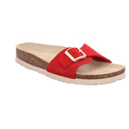 Pantolette Rohde, Damen, Gr. 37, rot, Veloursleder, unifarben, Schuhe Pantolette, Sommerschuh, Schlappen mit vorgeformtem Softfu&szlig;bett