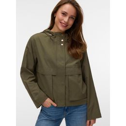V&eacute;ro Moda Parka VERO MODA "VMMICHELA SHORT PARKA", Damen, Gr. M, kalamata, Web, Obermaterial: 100% Polyester, unifarben, h&uuml;ftlang, Jacken Parka, Polyester