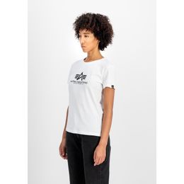 T-Shirt Alpha Industries "New Basic T-Shirt BL W", Damen, Gr. M, wei&szlig;, Obermaterial: 100% Baumwolle, Shirts T-Shirt