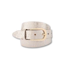 Bernd G&ouml;tz Lederg&uuml;rtel BERND G&Ouml;TZ "Lederg&uuml;rtel mit gl&auml;nzend changierendem Metalleffekt", Damen, Gr. 100, beige, gold, Rindsleder, G&uuml;rtel Lederg&uuml;rtel