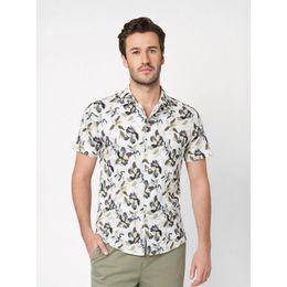 Kurzarmhemd DESOTO "Casual Kent 1/2", Herren, Gr. XL, N-Gr, gr&uuml;n and blau flowers, Obermaterial: 100% Baumwolle, slim fit normal, Hemden, Jerseyhemd, Kentkragen, slim fit