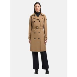 Trenchcoat Khujo "Rula2", Damen, Gr. L (40), mustard, Obermaterial: 65% Baumwolle, 35% Polyester. Innenfutter: 95% Polyester, 5% Elasthan, tailliert knieumspielend, mit Knopf,verstellbar abgesteppte Kante mit Kn&ouml;pfen,verstellbar, M&auml;ntel, Klassischer &Uuml;bergangsmantel mit Knopfleiste