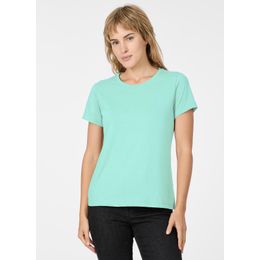 Kurzarmshirt Ragwear "MINTTA", Damen, Gr. L, lagoon gr&uuml;n, Jersey, Obermaterial: 50% Baumwolle, 50% Polyester, unifarben, normal, Rundhals, Shirts, Klassischer Fit aus Single Jersey mit softem Finish