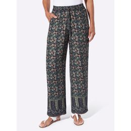 Webhose Inspirationen, Damen, Gr. 40, Normalgr&ouml;&szlig;en, marine, eucalyptus, bedruckt, 100% Viskose, bedruckt, gemustert, mehrfarbig, Hosen