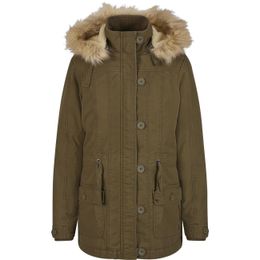 Parka Brandit "Brandit Brandit Women Nila Winterparka", Damen, Gr. S, olive, 100% Baumwolle, unifarben, normal, ohne Ausschnitt, Jacken Parka