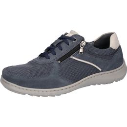 Waldl&auml;ufer WALDL&Auml;UFER Herren Sneaker "HERWIG", Gr. 7,5marine, hellgrau, Textil, Veloursleder, unifarben mit Farbeinsatz, Basic, Schuhe, Komfortschuh,