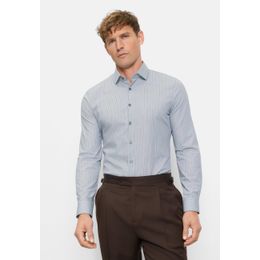 Businesshemd OLYMP "OLYMP No. Six 24/Seven, super slim, Modern Kent", Herren, Gr. 38, Normaler Arm, nougat, 64% Baumwolle, 27% Polyester, 9% Elasthan, Hemden