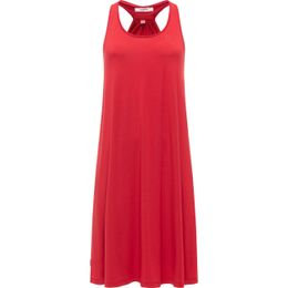 Jerseykleid Ragwear "Nairay", Damen, Gr. XS (34), Normalgr&ouml;&szlig;en, rot, Material: 48% Viskose, 47% Polyester, 5% Elasthan, l&auml;ssig geschnitten knielang, tiefer Rundhals, &Auml;rmel ohne &Auml;rmelschlitz, Kleider Jerseykleid, L&auml;ssig-leichtes Strandkleid