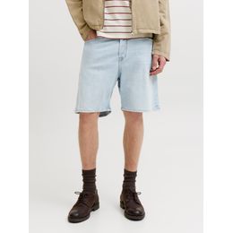 Jack & Jones Jeansshorts JACK & JONES "JJITONY JJORIGINAL SHORTS AM 460 SN", Herren, Gr. L, N-Gr, blau denim pack:light blau, Denim/Jeans, Obermaterial: 98% Baumwolle, 2% Elasthan, unifarben, relaxed fit kniefrei, Jeans Jeansshorts, Baumwollmischung, relaxed fit