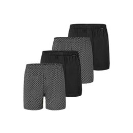 Boxershorts Schiesser "Boxershort 4er Pack", Damen, Gr. L, bunt (schwarz, wei&szlig;), Obermaterial: 100% Baumwolle CO., Unterhosen