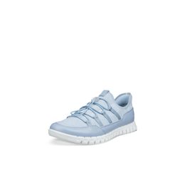Slip-On Sneaker Ecco "GRUUV LITE", Damen, Gr. 40, hellblau, Leder, Textil, unifarben, Schuhe, Schlupfschuh, Freizeitsneaker, Halbschuh mit Schnellverschluss