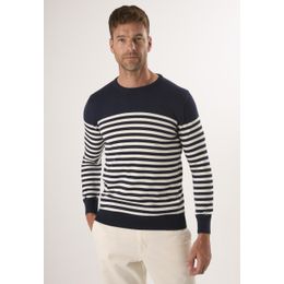 Rundhalspullover FELIX HARDY "Basic-Pullover mit Rundhalsausschnitt", Herren, Gr. XL, navy, 100% Baumwolle, Pullover Rundhalspullover