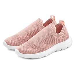 Sneaker Lascana "Slip-On-Sneaker", Damen, Gr. 38, rosa (altrosa), Obermaterial: 100% Textilmaterial. Decksohle: 100% Textilmaterial. Futter: 100% Textilmaterial. Laufsohle: 100% Synthetik, unifarben, Basic, Schuhe Socksneaker Sneaker low Slip-on-Sneaker, Slipper, Halbschuh ultraleicht und zum Reinschl&uuml;pfen VEGAN