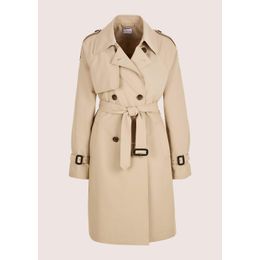 Madeleine Mode Trenchcoat MADELEINE "Trenchcoat Eleganter gef&uuml;tterter Zweireiher", Damen, Gr. 44, beige (berber), Obermaterial: 80% Polyester PES. 20% Viskose CV., Modern, M&auml;ntel Trenchcoat, Trench Longform