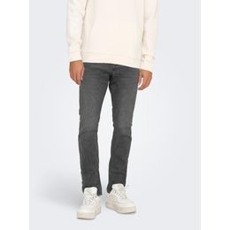 Only & Sons Slim-fit-Jeans ONLY & SONS "ONSLOOM SLIM BOX PIM DNM MU OTL", Herren, Gr. 30, L&auml;nge 34, medium grau denim, Denim/Jeans, Obermaterial: 50% Baumwolle, 30% Polyester, 18% Viskose, 2% Elasthan, Abriebeffekte, slim fit kn&ouml;chellang, Jeans Slim-fit-Jeans