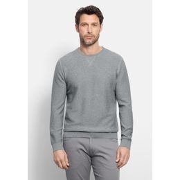 Strickpullover OLYMP "OLYMP Casual Strick", Herren, Gr. XL, grau, 100% Baumwolle, Pullover Strickpullover