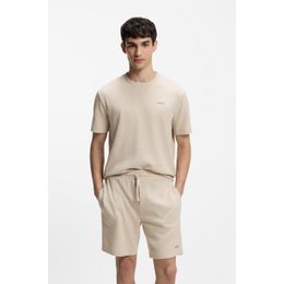 T-Shirt HUGO UNDERWEAR "Austin T-Shirt", Herren, Gr. XXL (56), light beige 271, Single Jersey, Obermaterial: 60% Baumwolle, 40% Polyester, gerade, Rundhals, eingesetzt eingefasste Kante, Shirts T-Shirt, Waffelstruktur und Logo-Stickerei