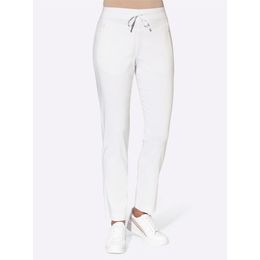 Schlupfhose Classic Basics, Damen, Gr. 44, Normalgr&ouml;&szlig;en, wei&szlig;, 72% Viskose, 25% Polyamid, 3% Elasthan, unifarben, lang, Hosen Schlupfhose
