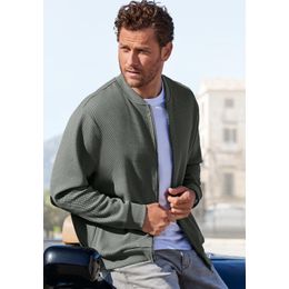 Sweatjacke John Devin "aus Struktur-Qualit&auml;t", Herren, Gr. L (52/54), salbei, Obermaterial: 83% Baumwolle, 16% Polyester, 1% Elasthan, unifarben, relaxed fit, Rundhals, Rippb&uuml;ndchen, Sweatjacken Sweatjacke, aus Struktur-Qualit&auml;t
