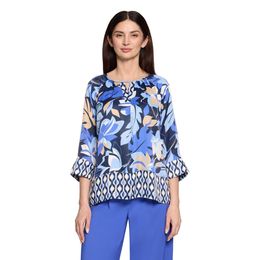 Schlupfbluse Betty Barclay "Damen mit Blumenprint", Damen, Gr. 36, dunkelblau, blau, Obermaterial: 100% Viskose; Besatz: 100% Viskose, figurumspielend normal, V-Ausschnitt, Blusen Schlupfbluse