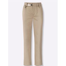 Webhose Heine, Damen, Gr. 44, Normalgr&ouml;&szlig;en, beige (sesam), 97% Baumwolle, 3% Elasthan, unifarben, 7/8-L&auml;nge, Hosen