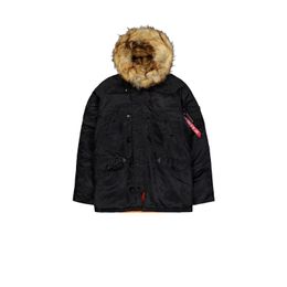 Winterjacke Alpha Industries "N-3B VF 59 Vintage Fit", Herren, Gr. M, schwarz, Obermaterial: 100% Nylon; Futter: 100% Nylon; F&uuml;llung: 100% Polyester, Jacken Winterjacke