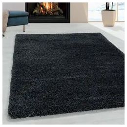 Hochflor-Teppich Ayyildiz TEPPICHE "FLUFFY 3500", grau (anthrazit), B:120cm H:50mm L:170cm, Polypropylen (PP), Teppiche, Langflor, Shaggy, uni, robust, auch in rund erh&auml;ltlich, Wohnzimmer