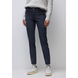 Stoffhose Street One, Damen, Gr. 32, L&auml;nge 30, tiefblau, Stoff, 88% Polyamid, 12% Elasthan, unifarben, comfort fit kn&ouml;chellang, Hosen Stoffhose, Middle Waist