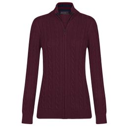 Strickjacke FELIX HARDY "Strickjacke mit Zopfmuster", Damen, Gr. M, bordeaux, 100% Baumwolle, Strickjacken Strickjacke