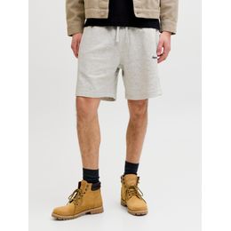 Jack & Jones Sweatshorts JACK & JONES "JPSTKARL NORREBRO SWEAT SHORTS REG SN", Herren, Gr. M, N-Gr, wei&szlig; melange, angeraute Sweatware, Obermaterial: 89% Baumwolle, 11% Polyester, meliert, relaxed fit knielang, Hosen Sweatshorts, Baumwollmischung, relaxed fit