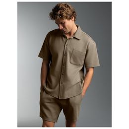 Freizeitanzug TRIGEMA "TRIGEMA Freizeitset in Waffeloptik", Herren, Gr. XXL, taupe, Piqu&eacute;, 100% Baumwolle, Sportanz&uuml;ge Freizeitanzug