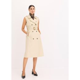 bonprix Trenchkleid mit G&uuml;rtel (2-tlg.), beige, Gr.50, stilvolles Trenchkleid mit G&uuml;rtel, 56% Baumwolle