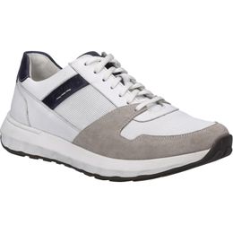 Sneaker Josef Seibel "Cameron 10, weiss-blau", Herren, Gr. 47, wei&szlig; (wei&szlig;, blau), Obermaterial: 100% Rindsleder Leather cow., Schuhe Sneaker